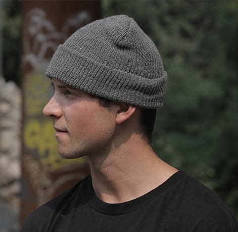 Wide rib roll-up toque for embroidery or screen print at Black Fish ...