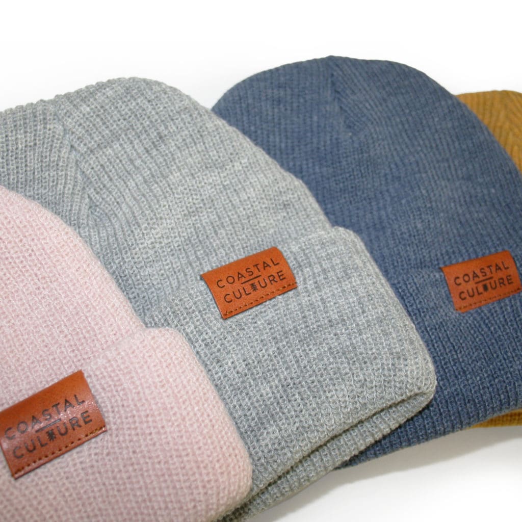 Toque with Faux Leather Label Bundle for embroidery or screen print at ...